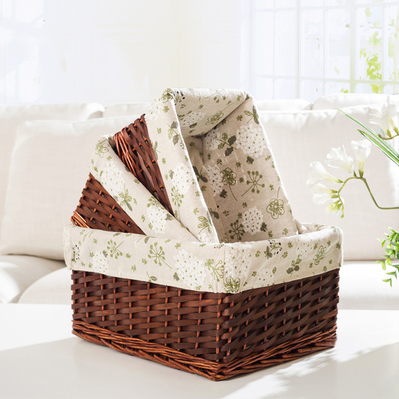 China Brown Wood Chip Storage Basket set 3 Wooden Woven Basket ...