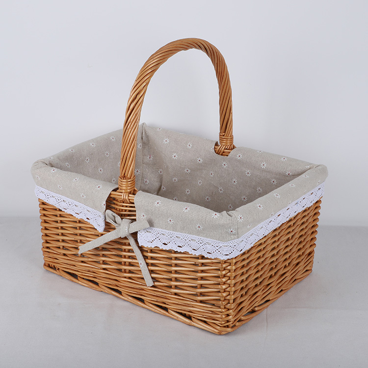 China Wicker empty gift basket with handle Manufacturer and Supplier LUCKYWEAVE