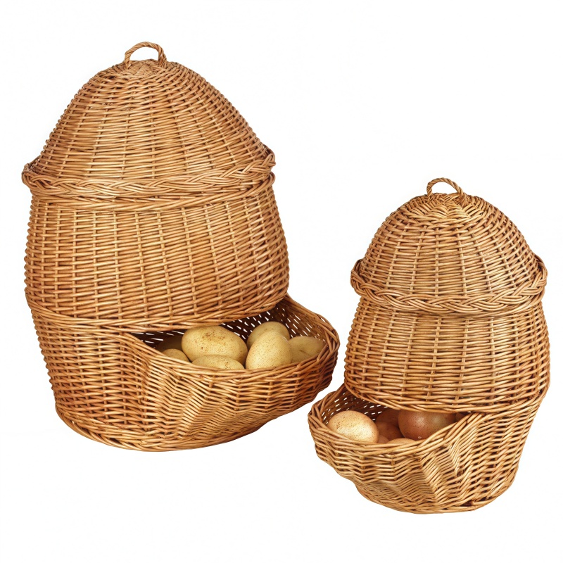 China High quality wicker potato storage basket onion hopper basket ...